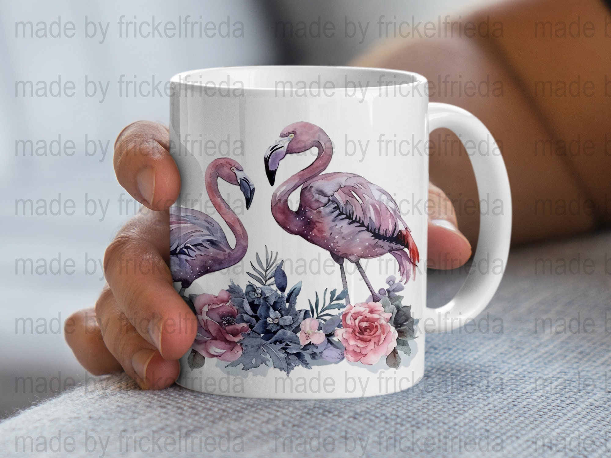 Flamingo Bird File Roses Pink Watercolor Mugs Sublimation Template 11oz ...