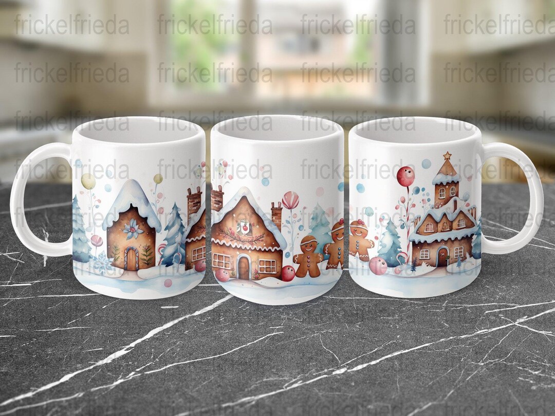 Gingerbread Pastry Candy Mugs Sublimation Design Christmas 11oz /15oz ...