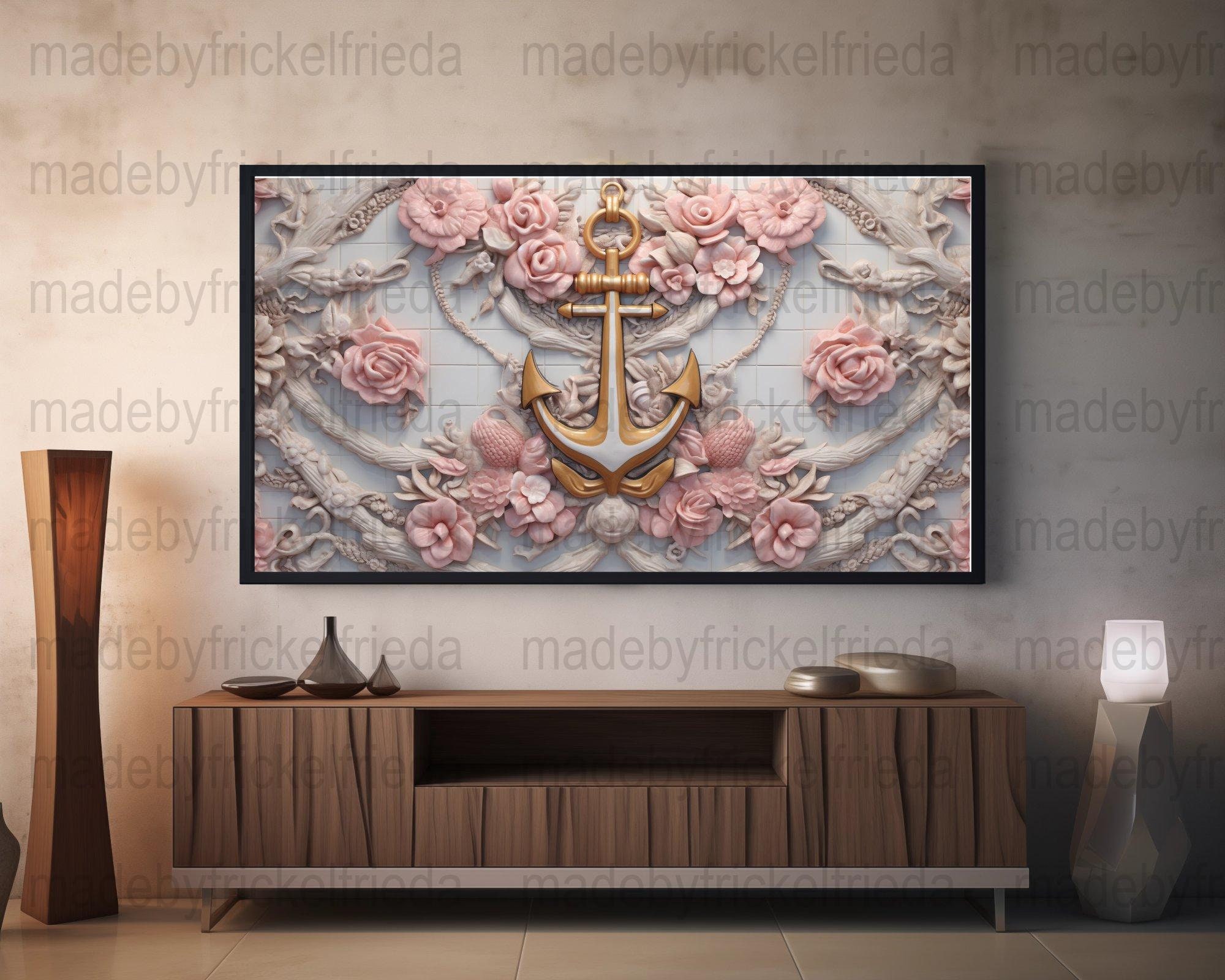 Fantasy Anchor Pink Roses Frame TV Digital Television Picture Digital ...