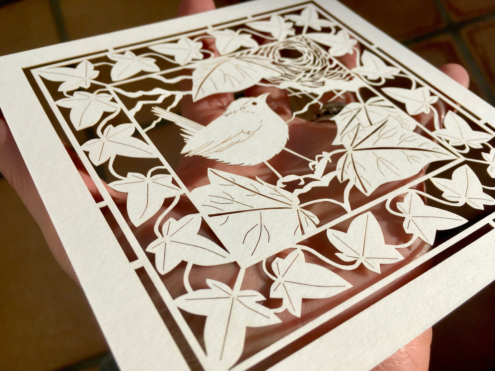 Paper Laser Cut Bird Design 'wren's Shelter' - Etsy