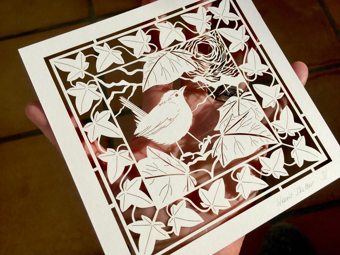 Paper Laser Cut Bird Design 'wren's Shelter' - Etsy