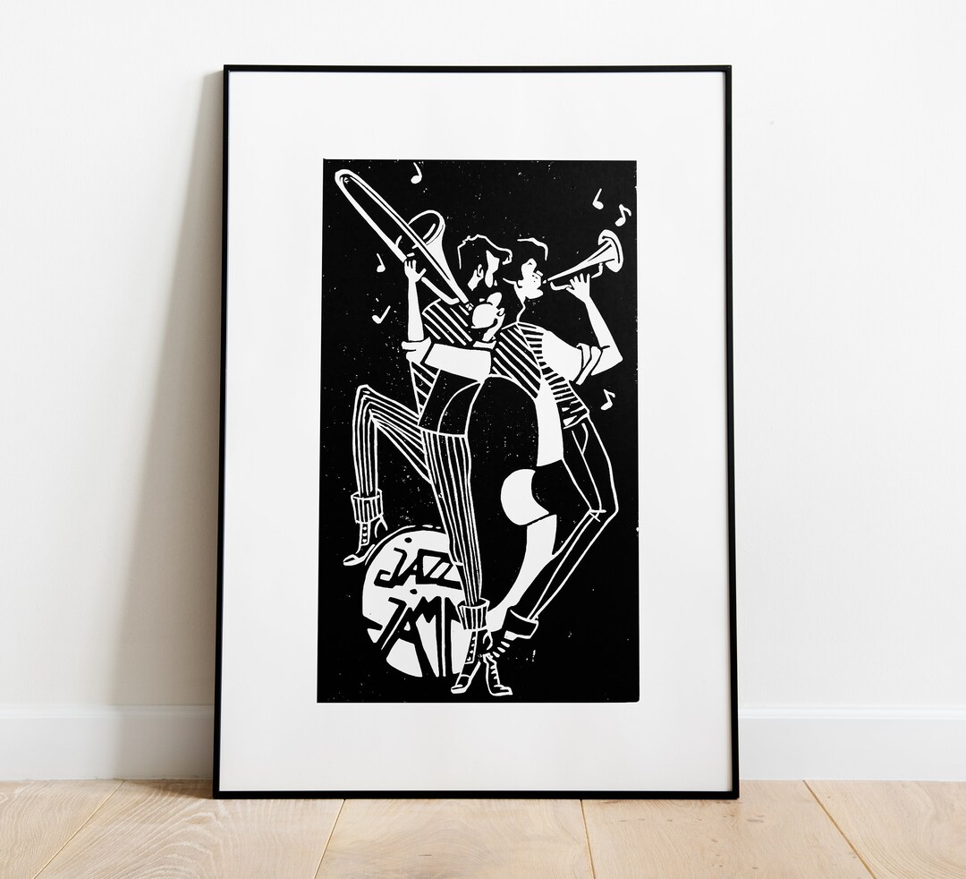 Jazz Jamm/ Linocut Print - Etsy