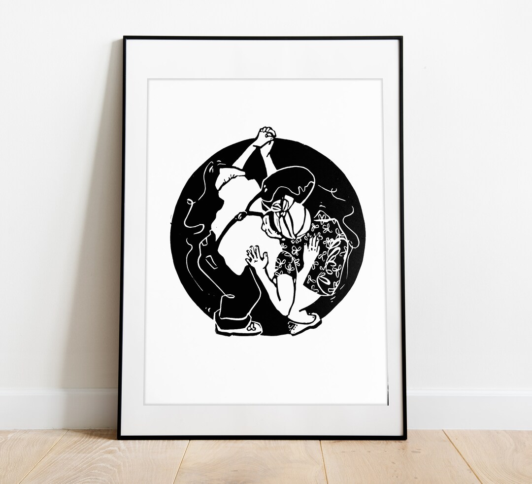 Dance Bubble / Handmade Linocut Print - Etsy