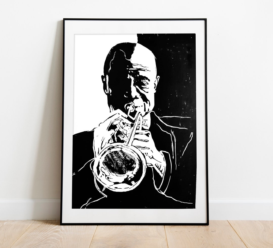 Jazz Masters Louis Armstrong / Linocut Print / Handmade - Etsy