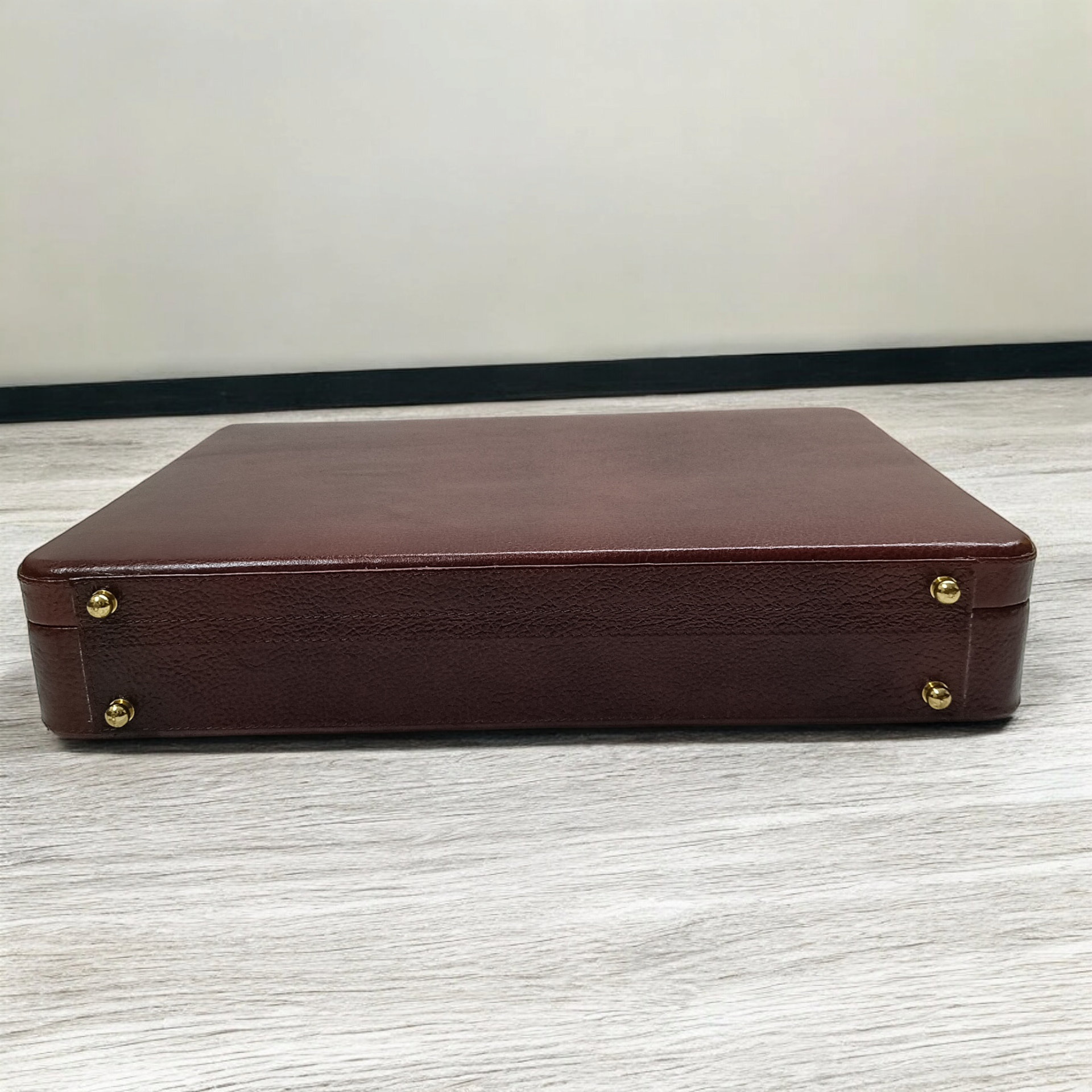 Brown Leather Attache Briefcase: Custom Engraved Laptop Case With ...