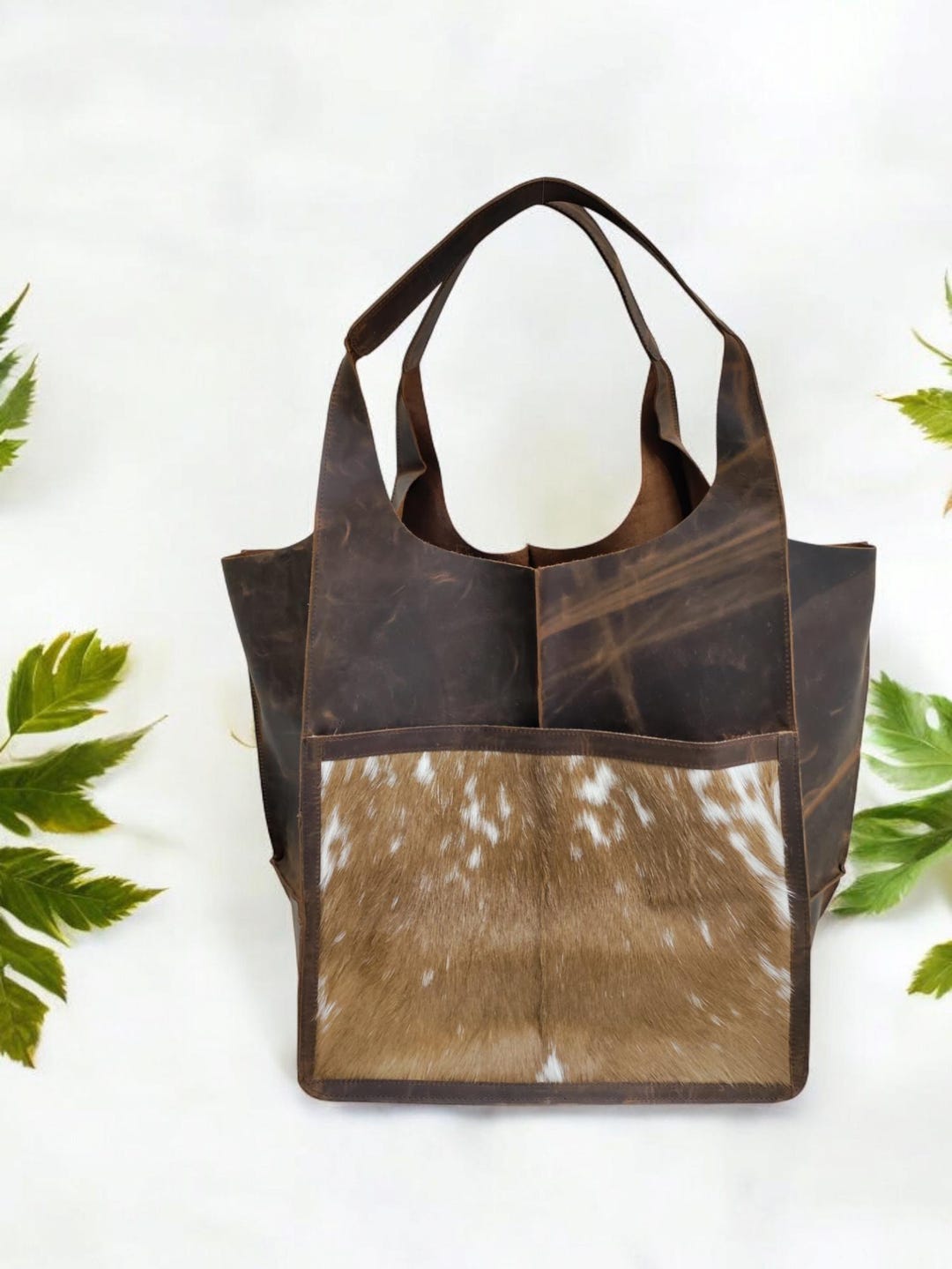 EXTRA Large Tote Bag With Hairon Leather Shoulder Bag Oversized ...