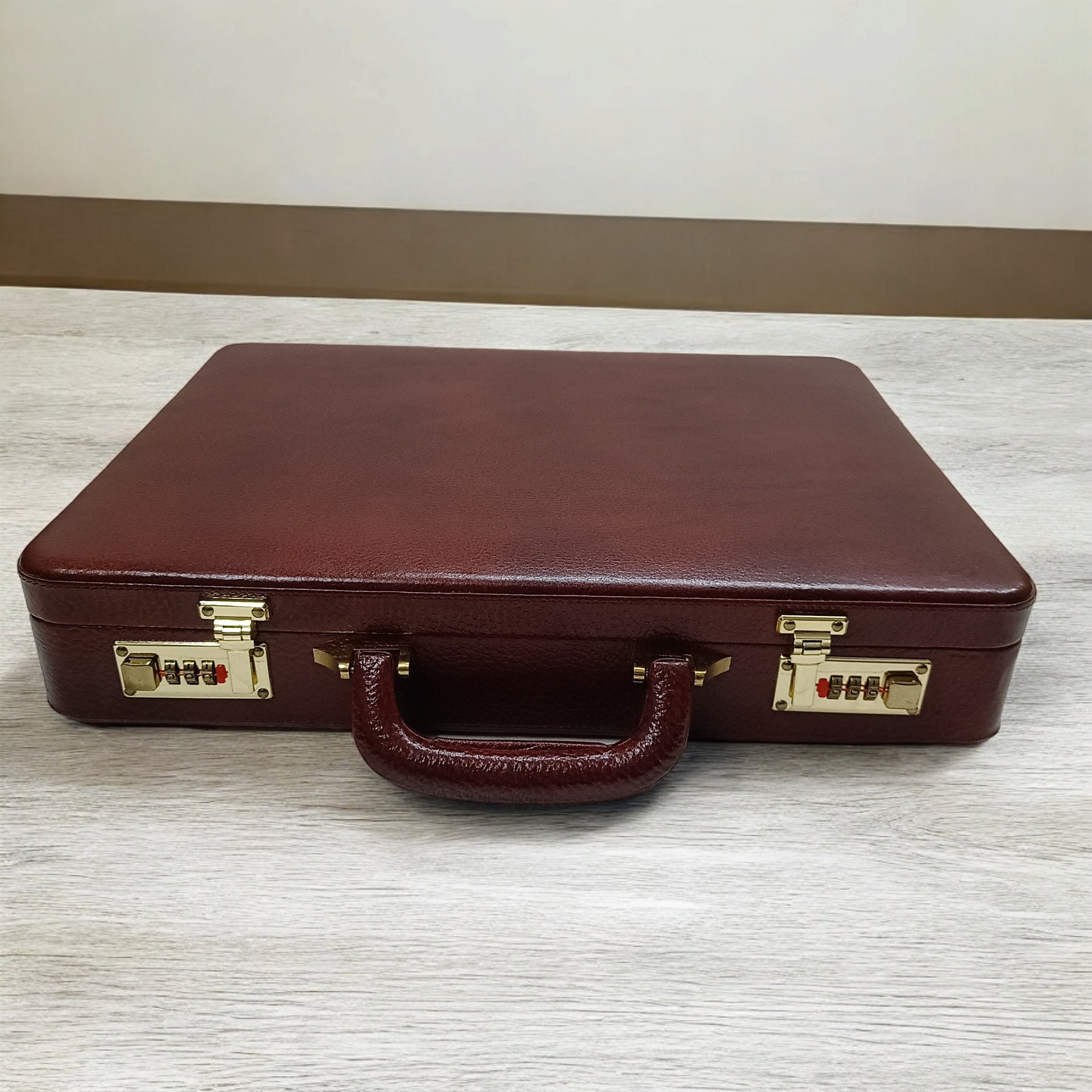 Brown Leather Attache Briefcase: Custom Engraved Laptop Case With ...