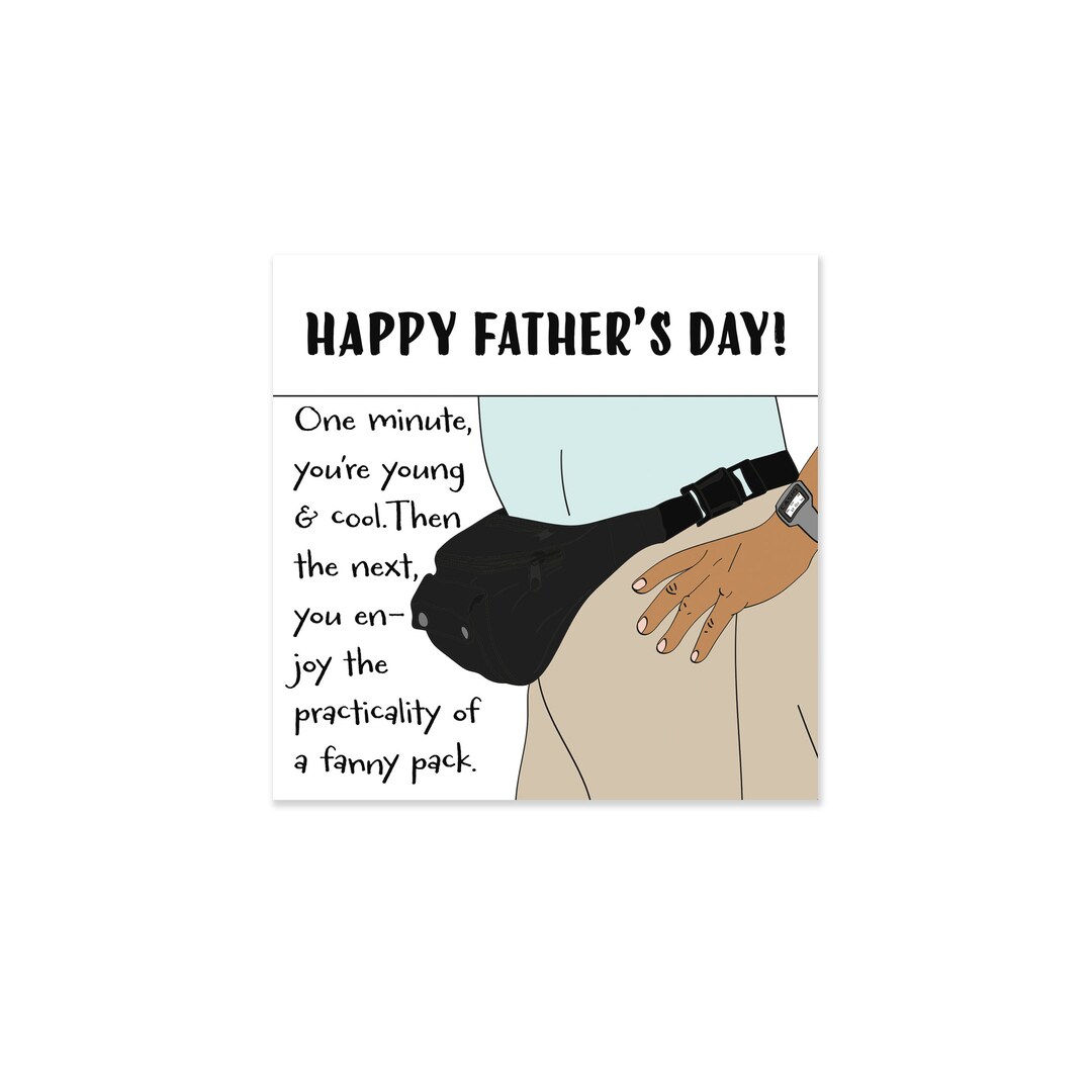 Bum Bag Dad Card, Fanny Pack Dad Card, Father's Day Card - Etsy