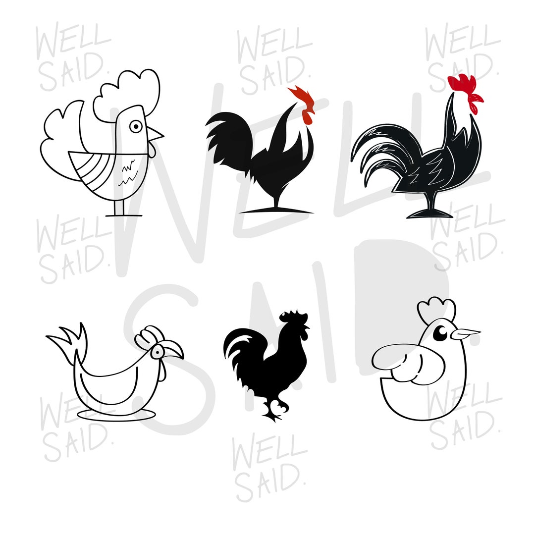 Chicken Bundle Svg File for Cricut, Animal Silhouette - Etsy