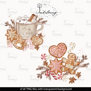 Gingerbread Watercolor Clipart, Christmas Clipart, Cute Gingerbread ...