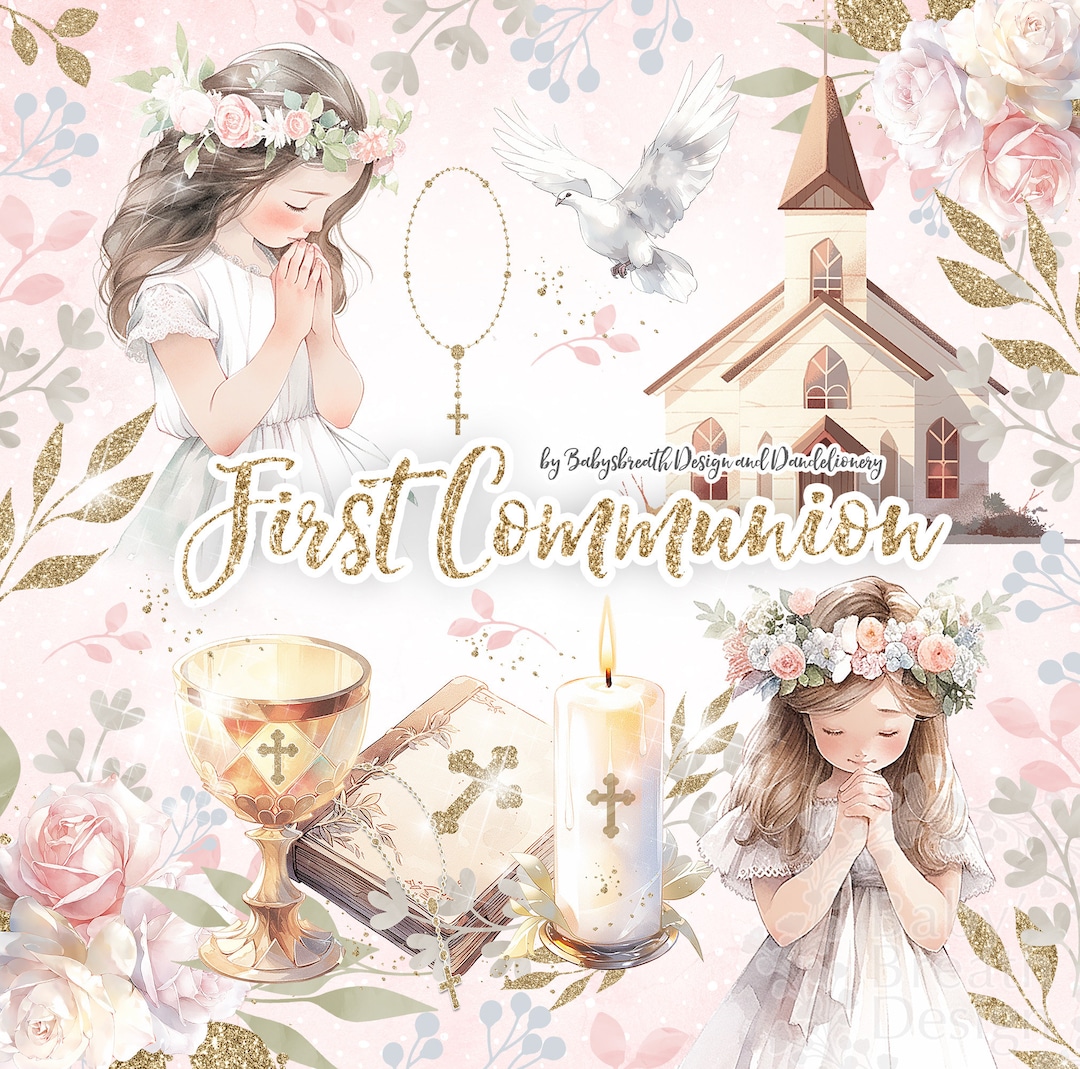 Watercolor First Communion Clipart, Watercolor Clipart First Communion ...