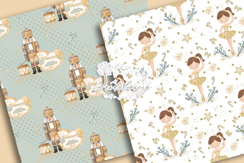 Christmas Nutcracker Digital Paper Pack Christmas Tree - Etsy