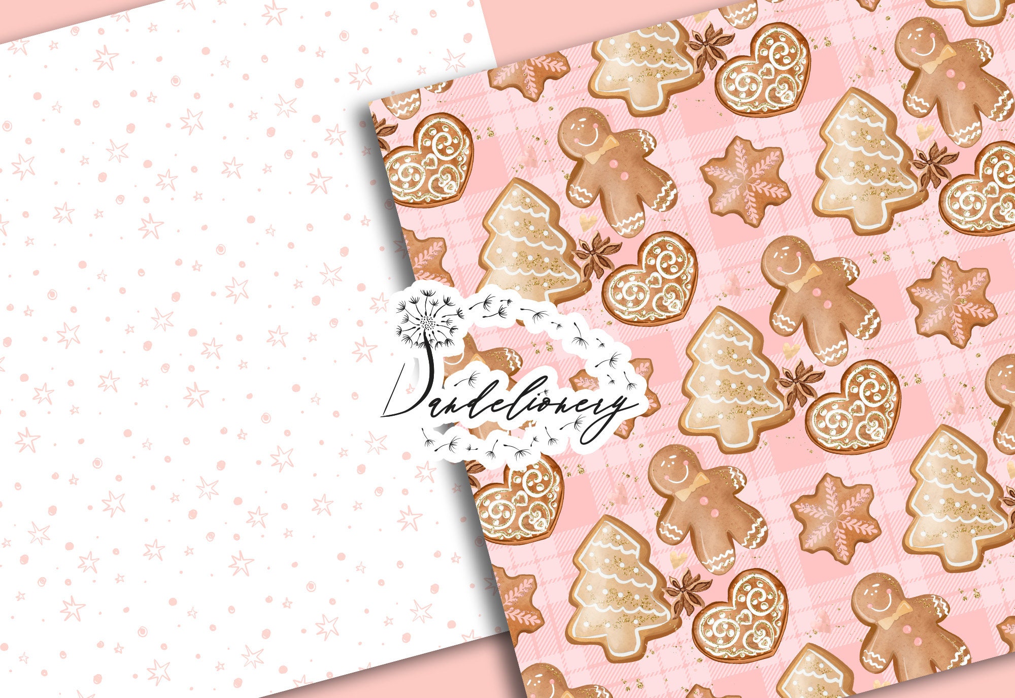 Watercolor Gingerbread Digital Paper Pack Gingerbread House - Etsy