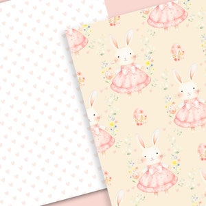 Watercolor Happy Easter Digital Paper Pack, Spring Pattern, Romantic ...