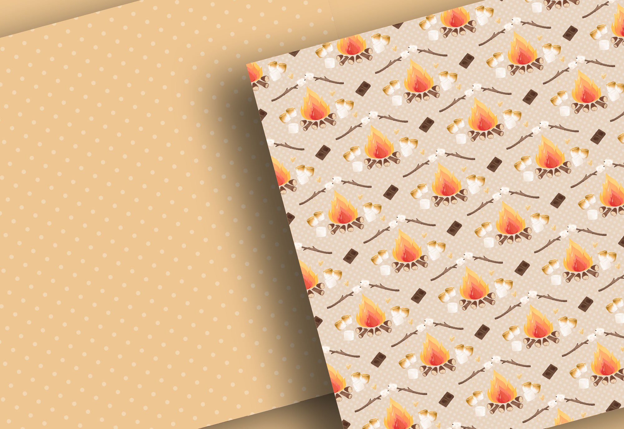 Smores Digital Paper Pack Smore's Pattern Camping Food - Etsy