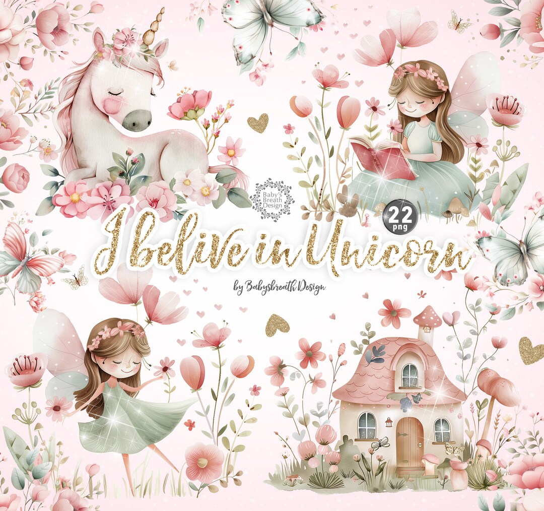 Watercolor Fairy Tale Digital Design, Fairy Clipart, Romantic Clipart ...