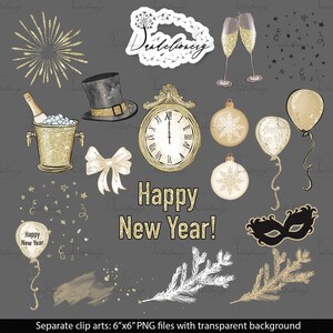 Party Time Design, Happy New Year Clipart, Party Clipart, Balloons, New ...
