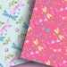 Dragonflies Digital Paper Pack, Spring Pattern, Flower Digital Paper ...