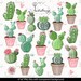 Sweet Cactus Clipart Hand Draw Cacti Plants Download Cute - Etsy
