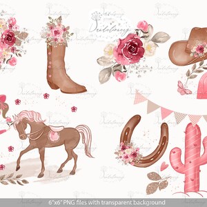 Cowgirl Design, Horse Clipart, Horseshoe, Cowboy Hat, Cacti, Flower ...
