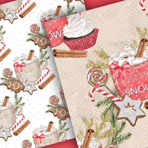 Sweet Christmas Digital Paper Pack, Christmas Tree, Christmas Clip Art ...