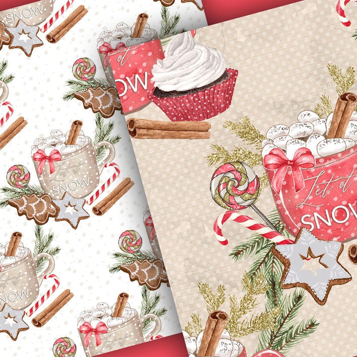 Sweet Christmas Digital Paper Pack Christmas Tree Christmas - Etsy