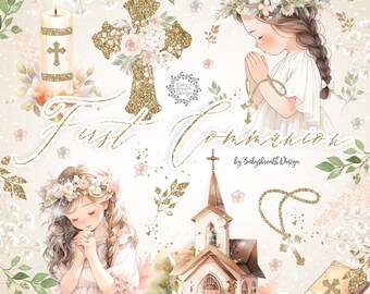 Watercolor First Communion Clipart, Watercolor Clipart First Communion ...