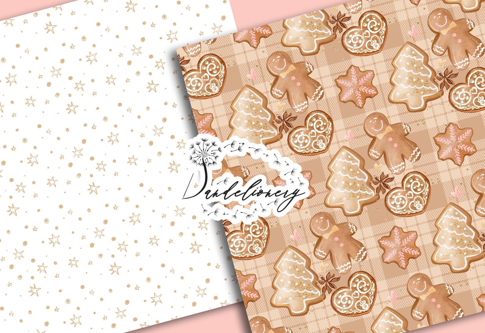Watercolor Gingerbread Digital Paper Pack Gingerbread House - Etsy