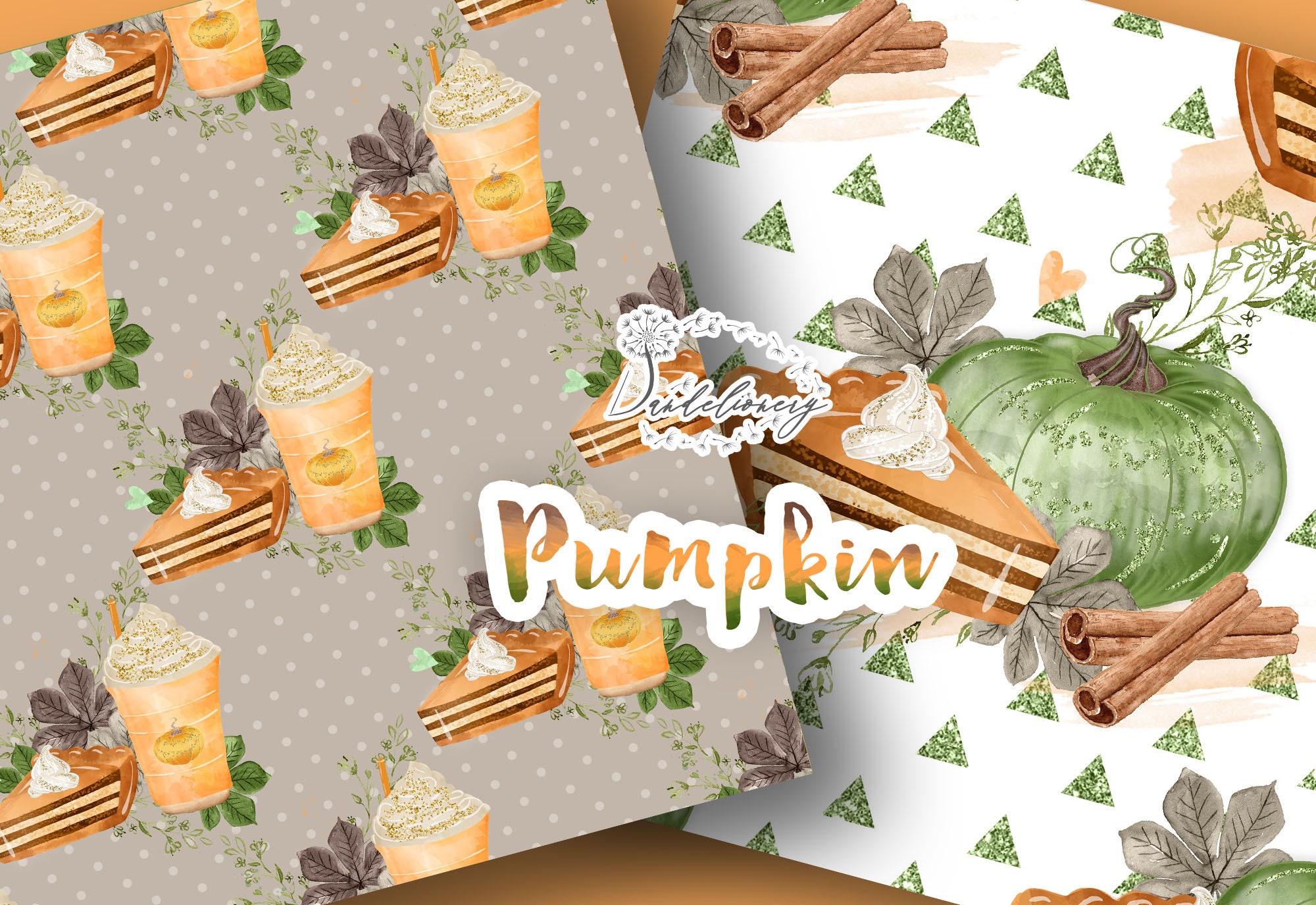 Fall Pumpkin V. Digital Paper Pack Thanksgiving Stickers - Etsy