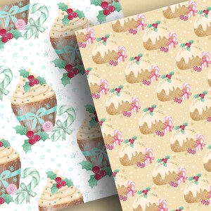 Christmas Sweets Digital Paper Pack, Cute, Candy Cane, Christmas Clip ...