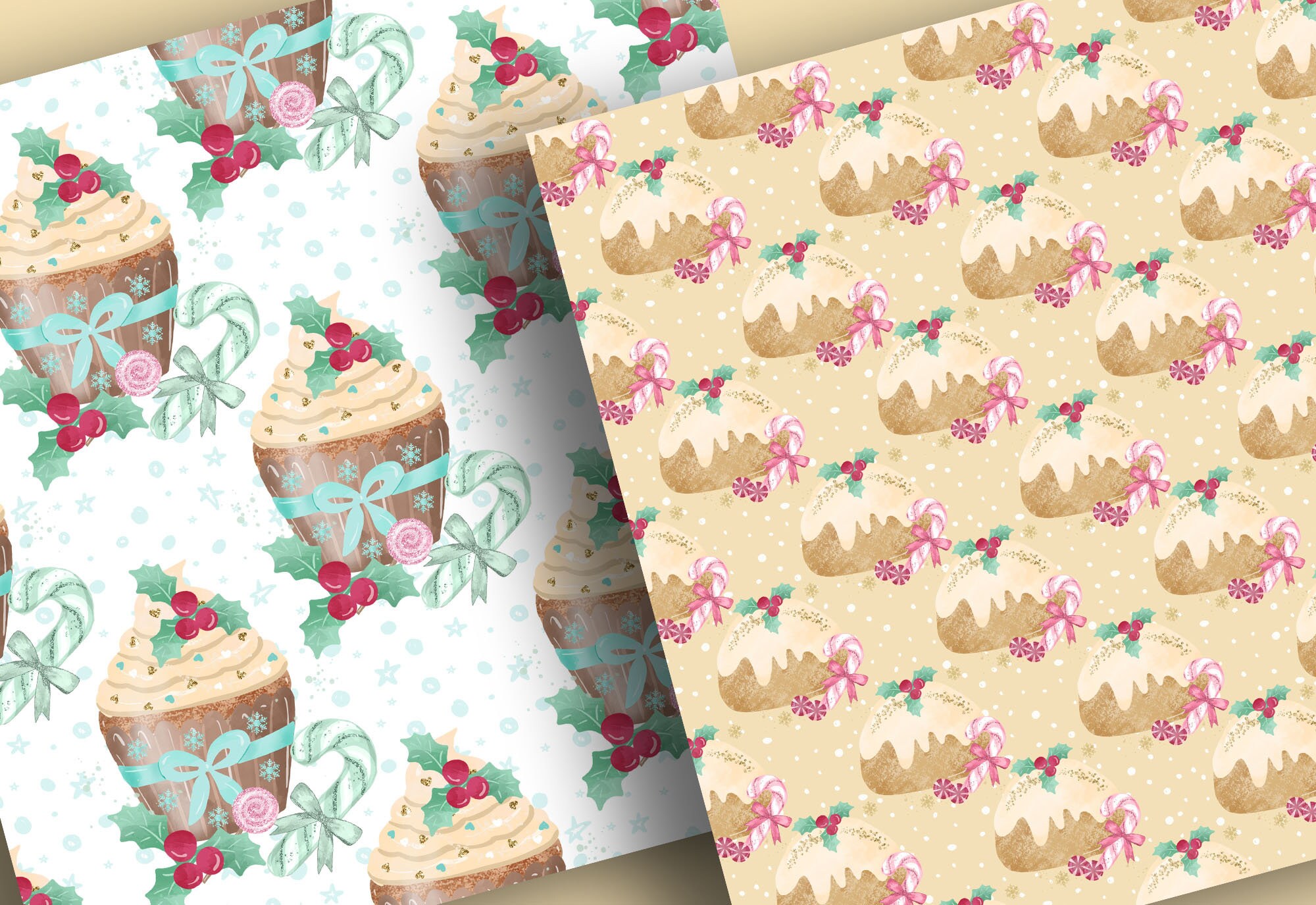 Christmas Sweets Digital Paper Pack Cute Candy Cane | Etsy