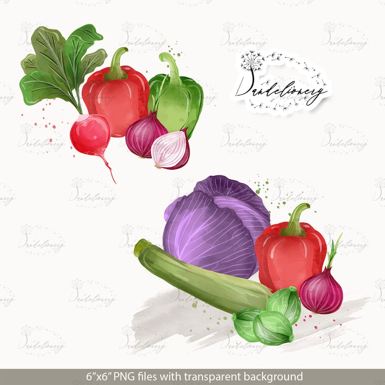Watercolor Vegetables Clipart Healthy Food Download Onion - Etsy