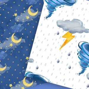 Watercolor Weather Digital Paper Pack, Clouds Download, Instant ...