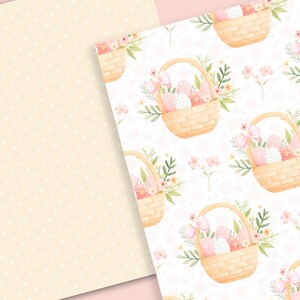 Watercolor Happy Easter Digital Paper Pack, Spring Pattern, Romantic ...