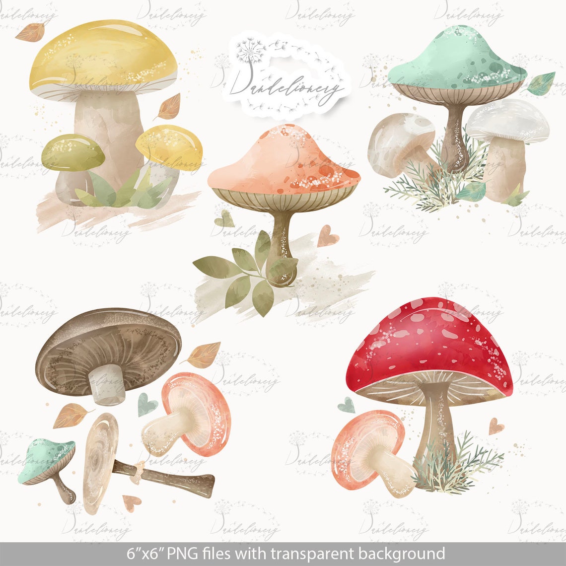 Mushrooms Design Mushrooms Clipart Heart Clip Art Mushroom - Etsy