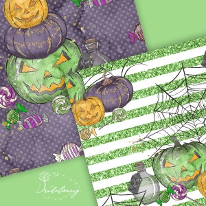 Cute Halloween Digital Paper Pack, Cute Halloween Pattern, Halloween ...