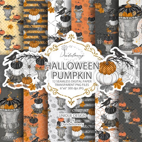 Halloween Digital Paper Pack Instant Download Seamless Pattern - Etsy