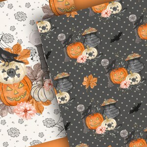 Happy Halloween Digital Paper Pack, Cute Halloween Pattern, Halloween ...