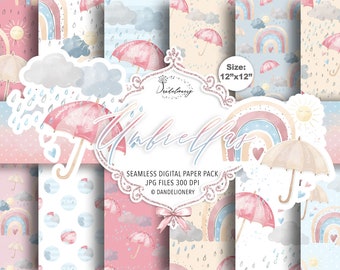 Umbrella Clipart Clip Art Rainbow Umbrellas Bright Colors - Etsy