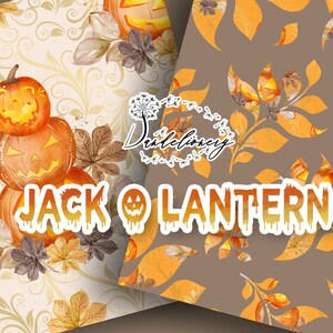 Watercolor Jack O Lantern Digital Paper Pack, Cute Halloween Clipart ...