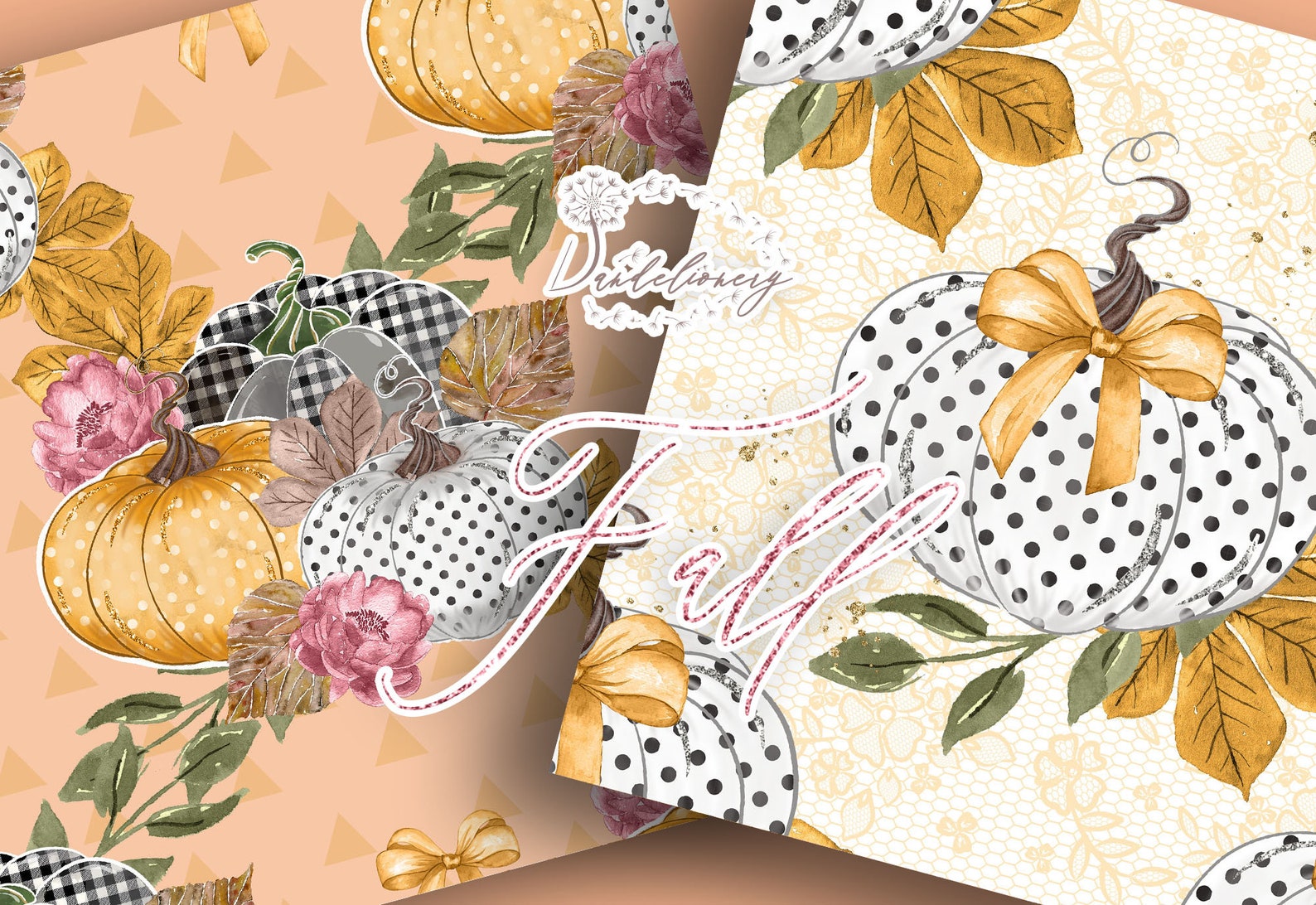Fall Pumpkin II. Digital Paper Pack Thanksgiving Stickers | Etsy