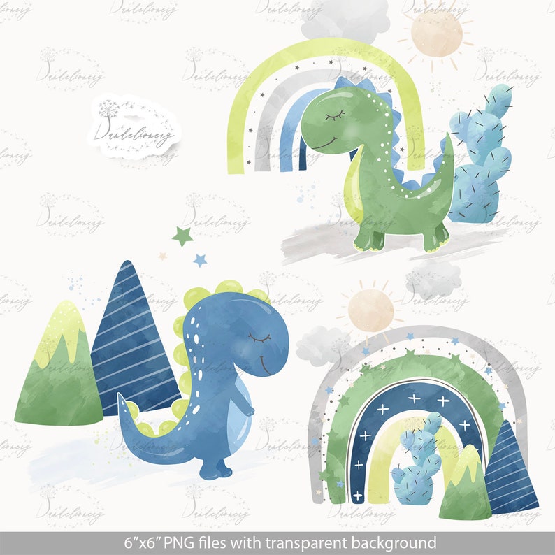 Watercolor Baby Dino Clipart Rainbow Baby Boy Clipart Baby - Etsy