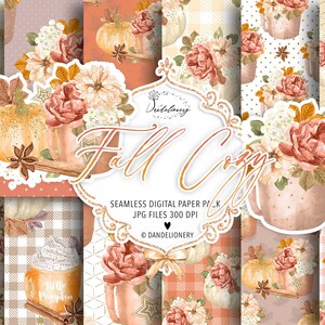 Fall Cozy Digital Design, Thanksgiving Stickers, Autumn, Fall, Pattern ...