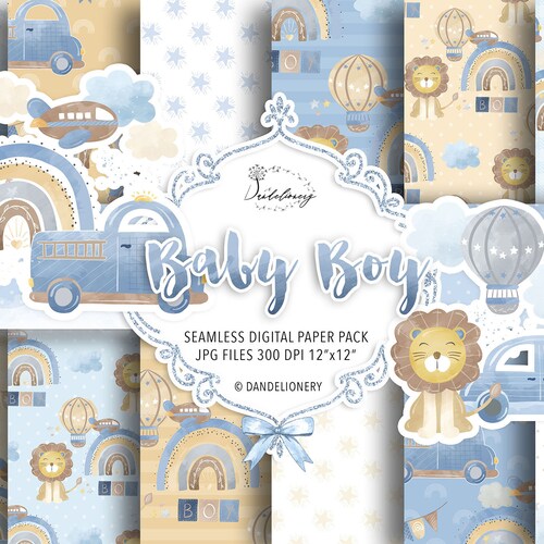 Nursery Baby Boy Rainbows Digital Paper Pack Baby Boy - Etsy