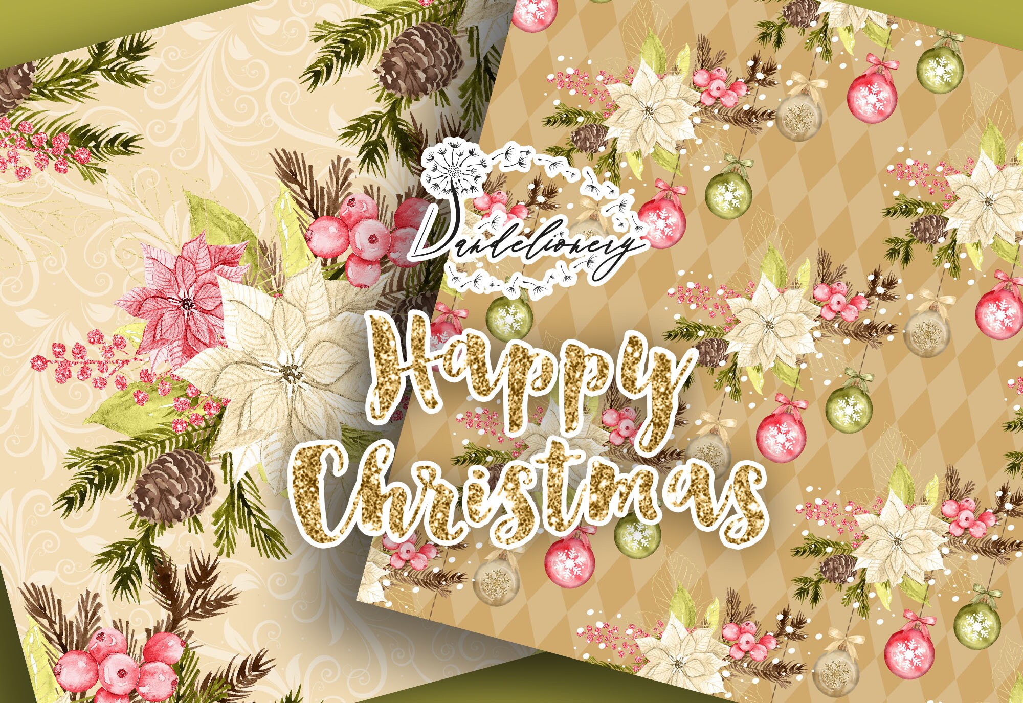 Happy Christmas Winter Design Christmas Branches Christmas - Etsy