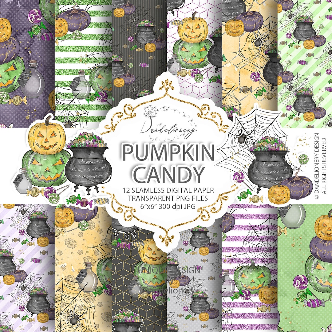 Cute Halloween Digital Paper Pack, Cute Halloween Pattern, Halloween ...