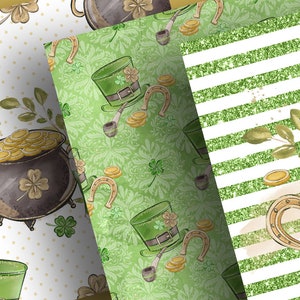 St. Patrick's Day Digital Paper Pack Instant Download - Etsy