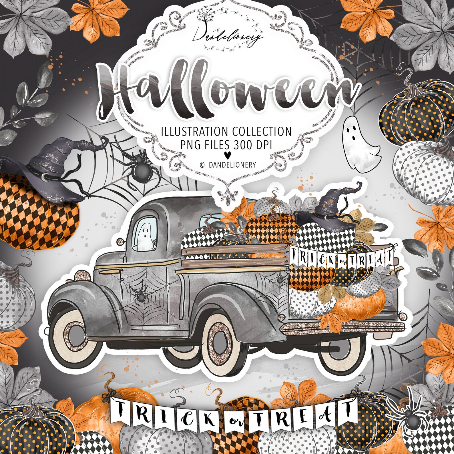 Happy Halloween Car Design Cute Halloween Clipart Halloween - Etsy