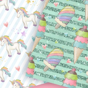 Watercolor Unicorns Digital Paper Pack, Rainbow Unicorns Download ...