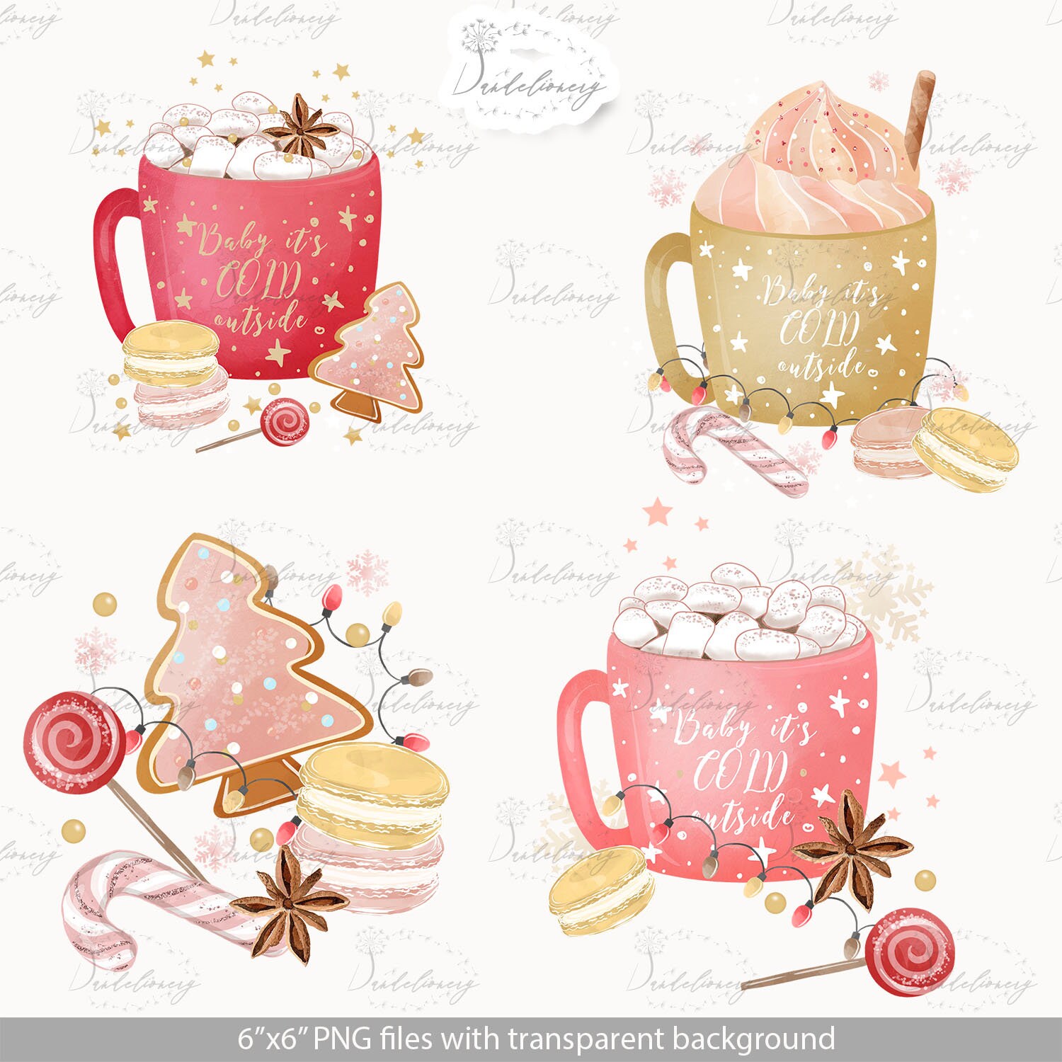 Gingerbread Watercolor Clipart Christmas Clipart Cute - Etsy